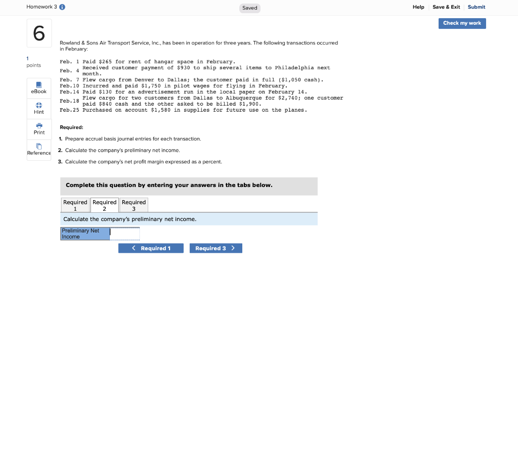 Solved Homework 3 Saved Help Save & Exit Submit Check my | Chegg.com