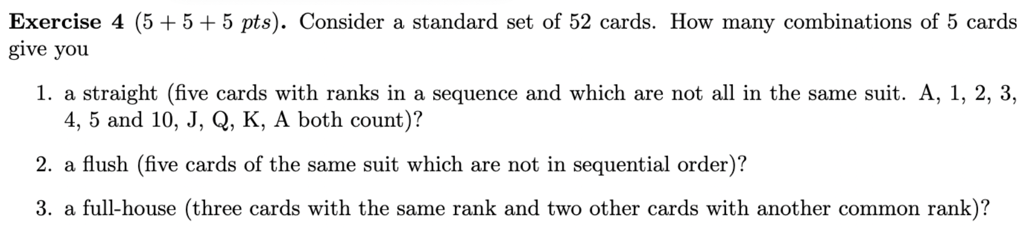 Solved Exercise 4 (5 + 5 + 5 pts). Consider a standard set | Chegg.com