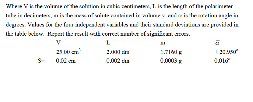 Solved Table 1. Error Propagation in Arithmetic Calculations | Chegg.com