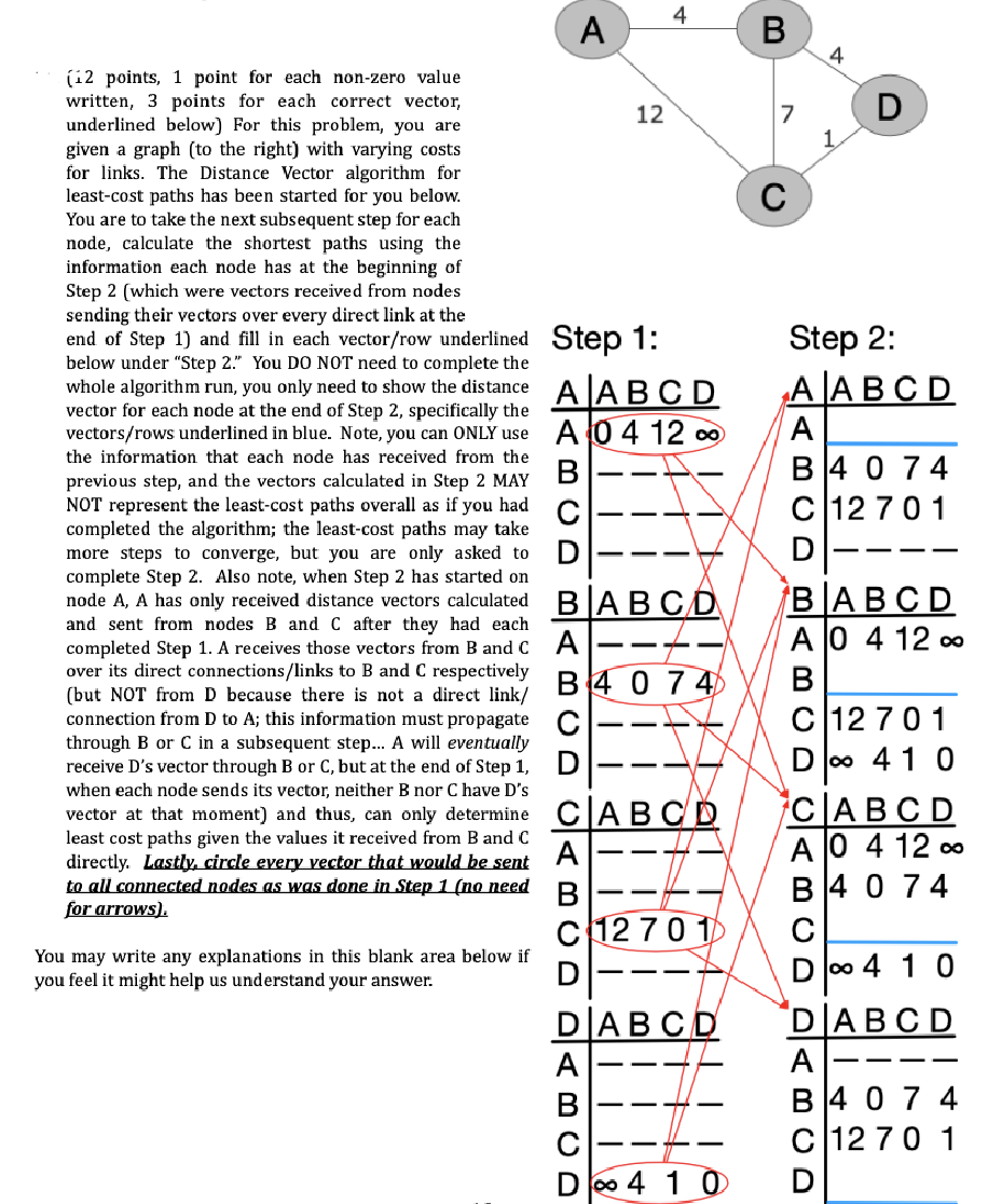 Solved \{i2 points, 1 point for each non-zero value written, | Chegg.com