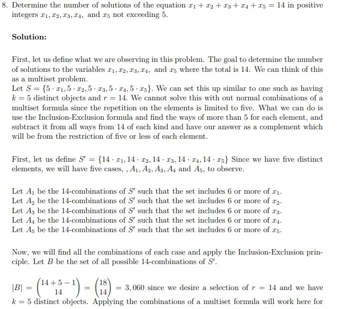 Solved CHECK MY WORK? Hello, this is Combinatorics using the | Chegg.com