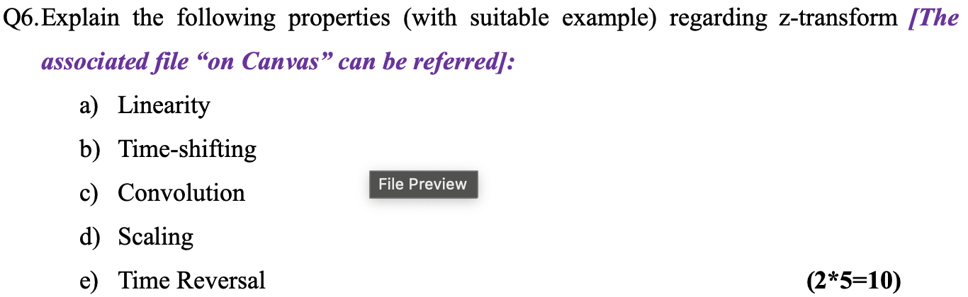 Solved Q6.Explain the following properties (with suitable | Chegg.com