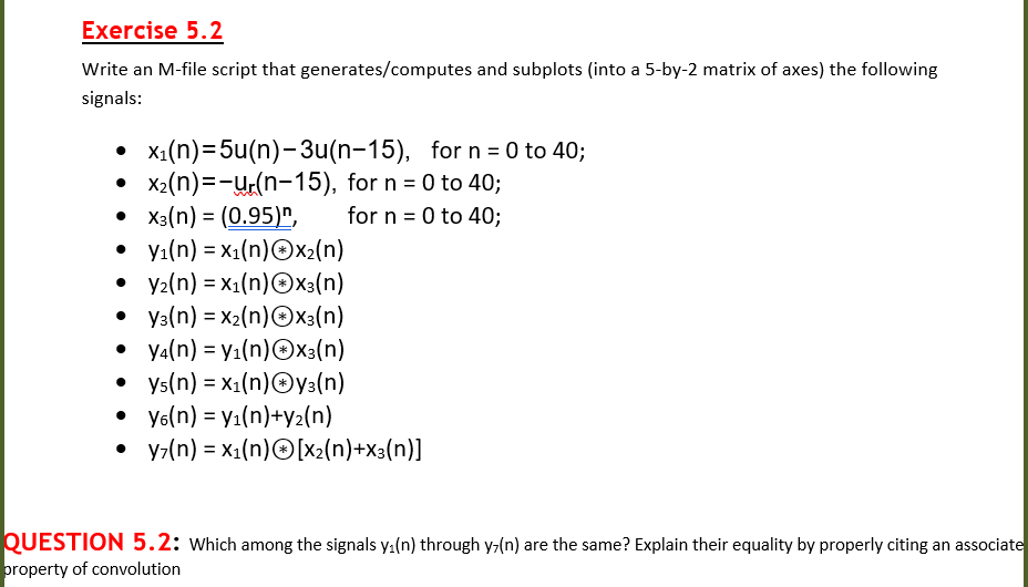 Solved Exercise 5 2 Write An M File Script That