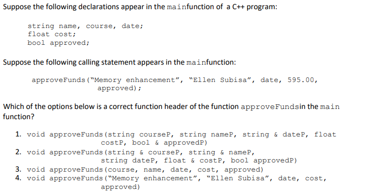 Solved Suppose the following declarations appear in the | Chegg.com