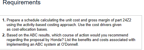Solved Requirements 1. Prepare a schedule calculating the | Chegg.com