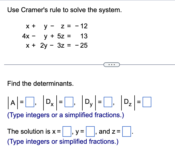 Use Cramer's rule to solve the | Chegg.com