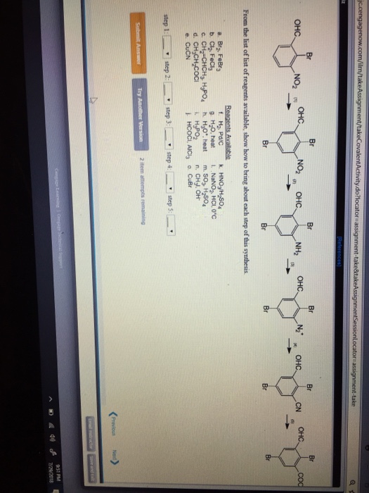 Solved Br Br Br No2 OHC NO2 NH2 OHC 2OHC CN ? cod From the | Chegg.com