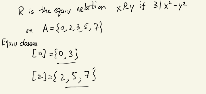 Solved Let A={0,2,3,5,7} and define an equivalence relation | Chegg.com