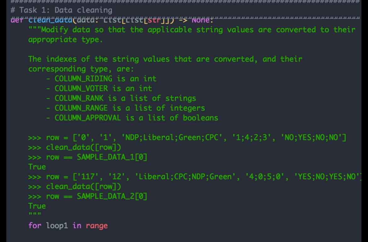 Solved Task 1: Data cleaning The code we provided in voting | Chegg.com