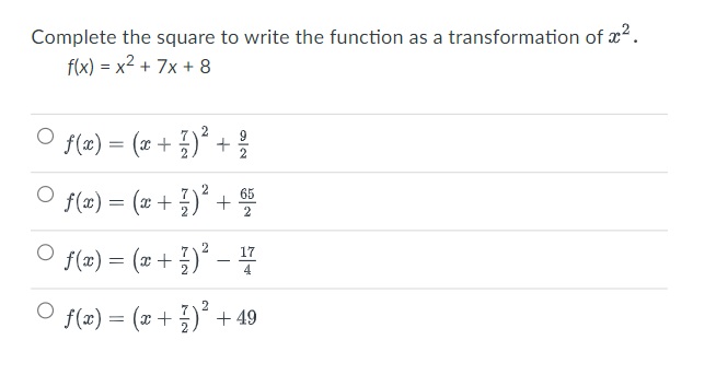 Solved Complete the square to write the function as a | Chegg.com