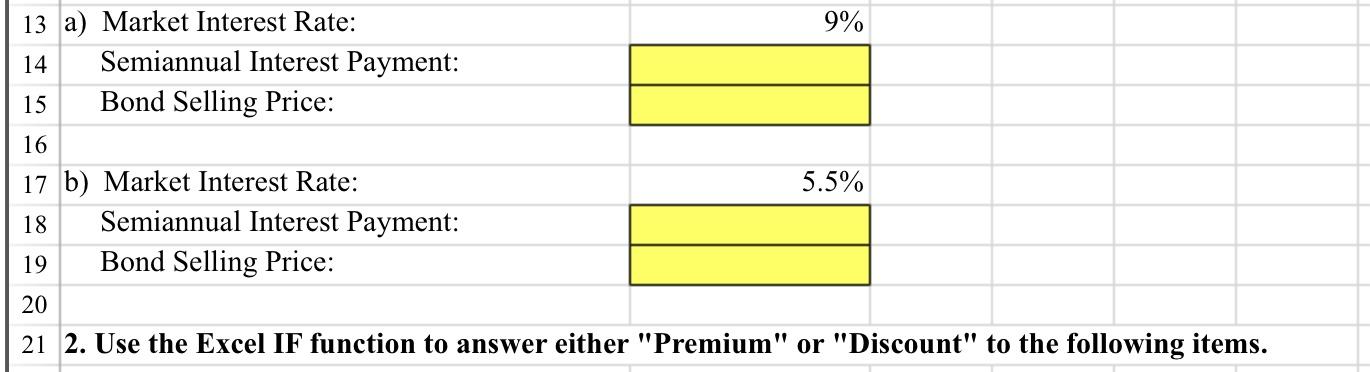 Solved 1. Calculate the price of a bond using the Excel PV | Chegg.com
