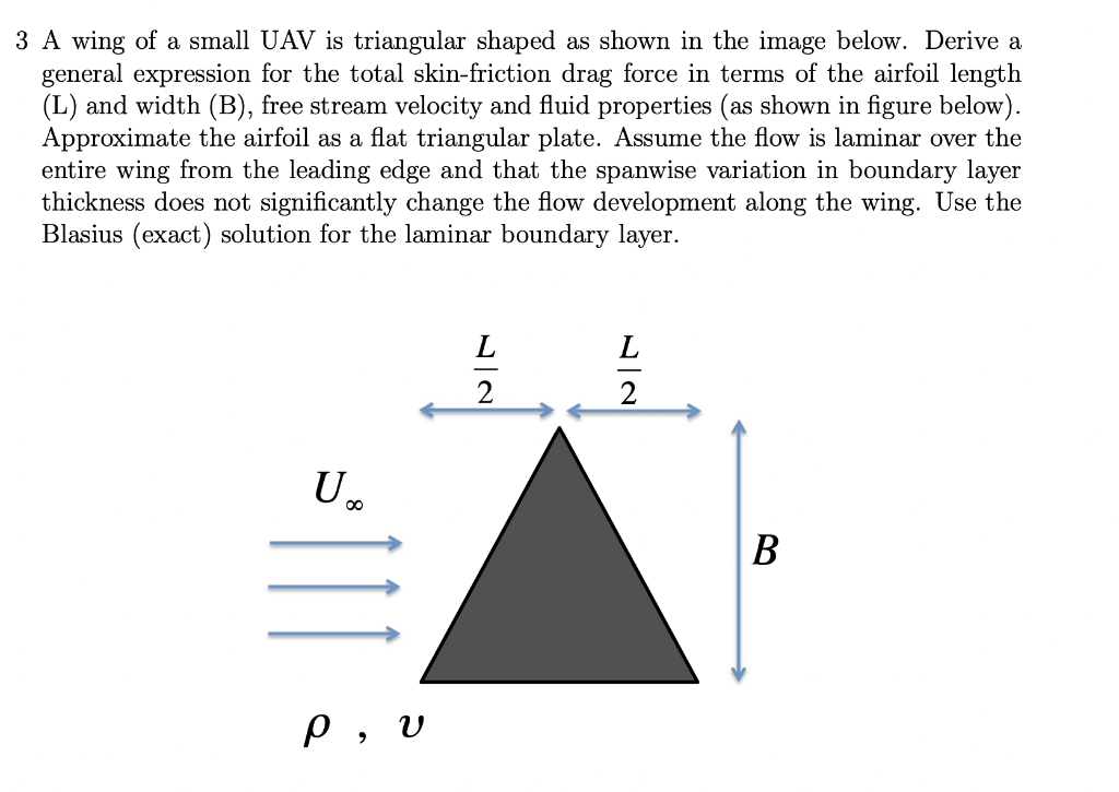 Solved 3 A wing of a small UAV is triangular shaped as shown | Chegg.com