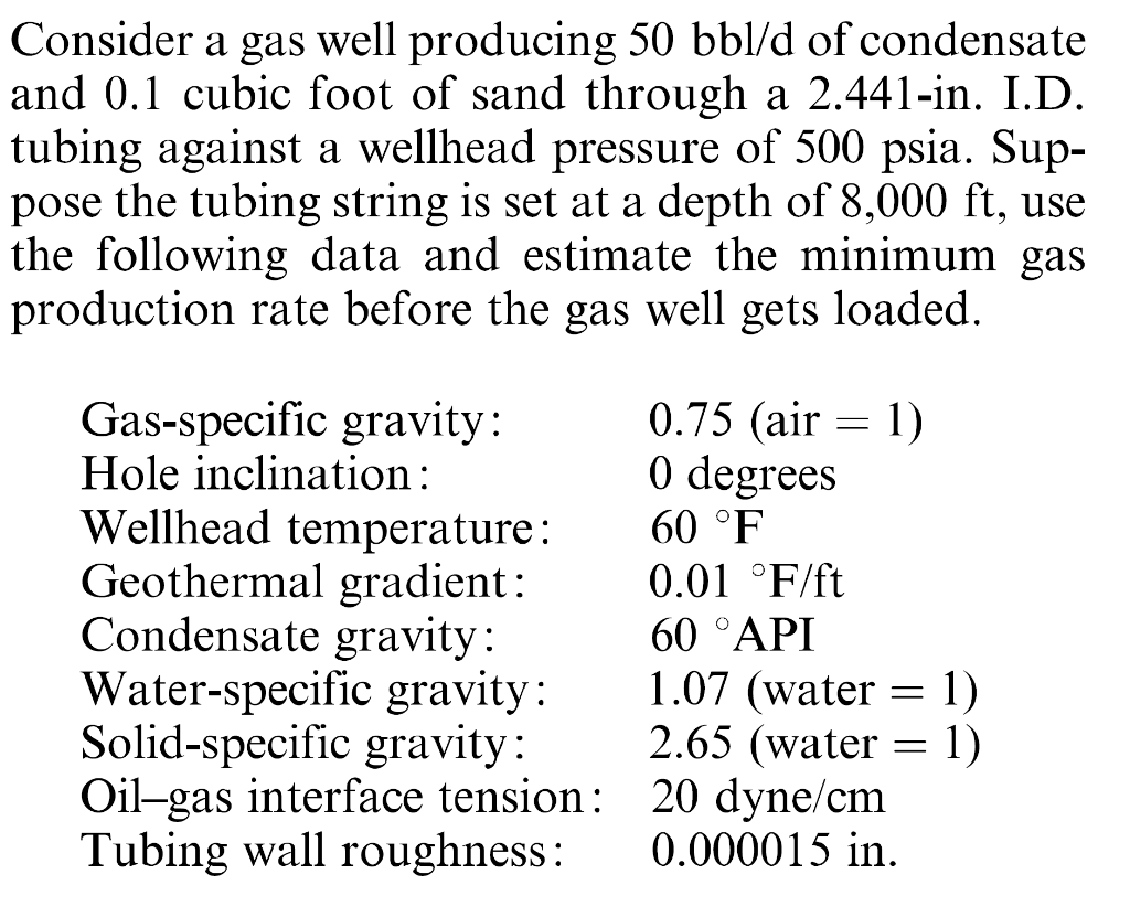Consider a gas well producing 50 bbl/d of condensate | Chegg.com