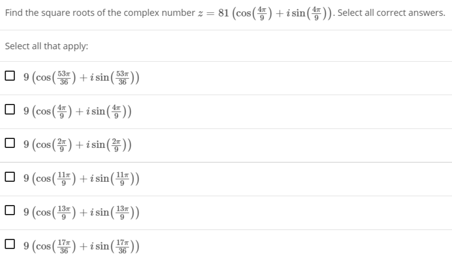 Solved Find the square roots of the complex number 2 = elect | Chegg.com