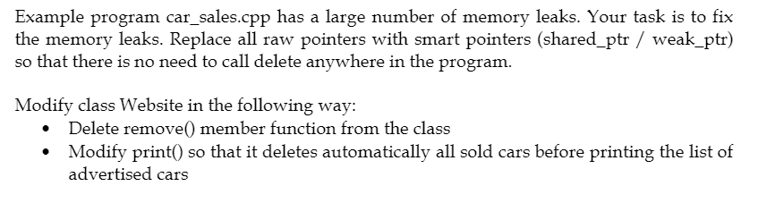 Solved i have converted all pointers to smart pointers, | Chegg.com