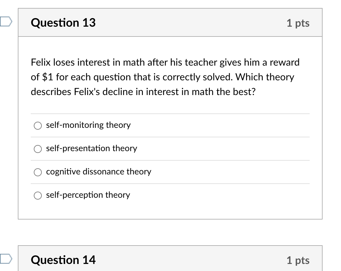 Solved Felix loses interest in math after his teacher gives | Chegg.com