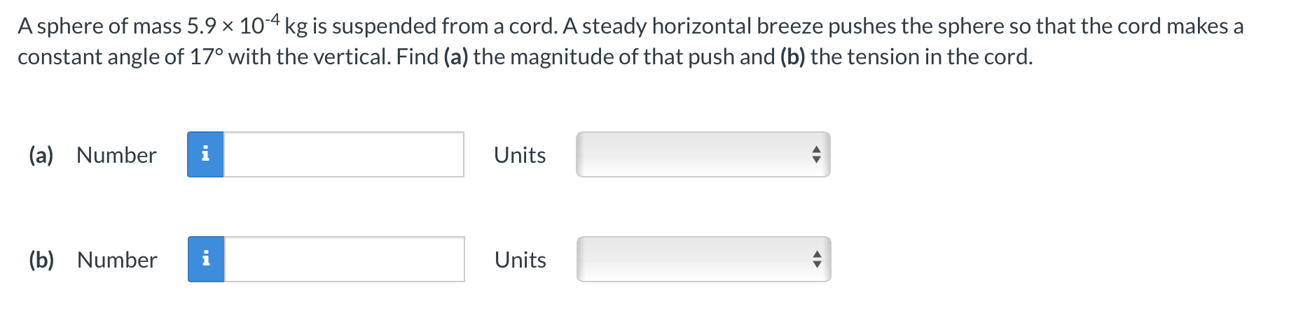 Solved A sphere of mass 5.9×10−4 kg is suspended from a | Chegg.com