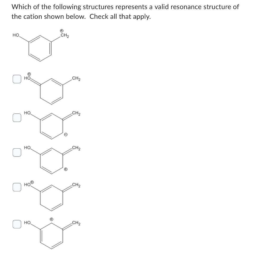 Solved Which of the following structures represents a valid | Chegg.com