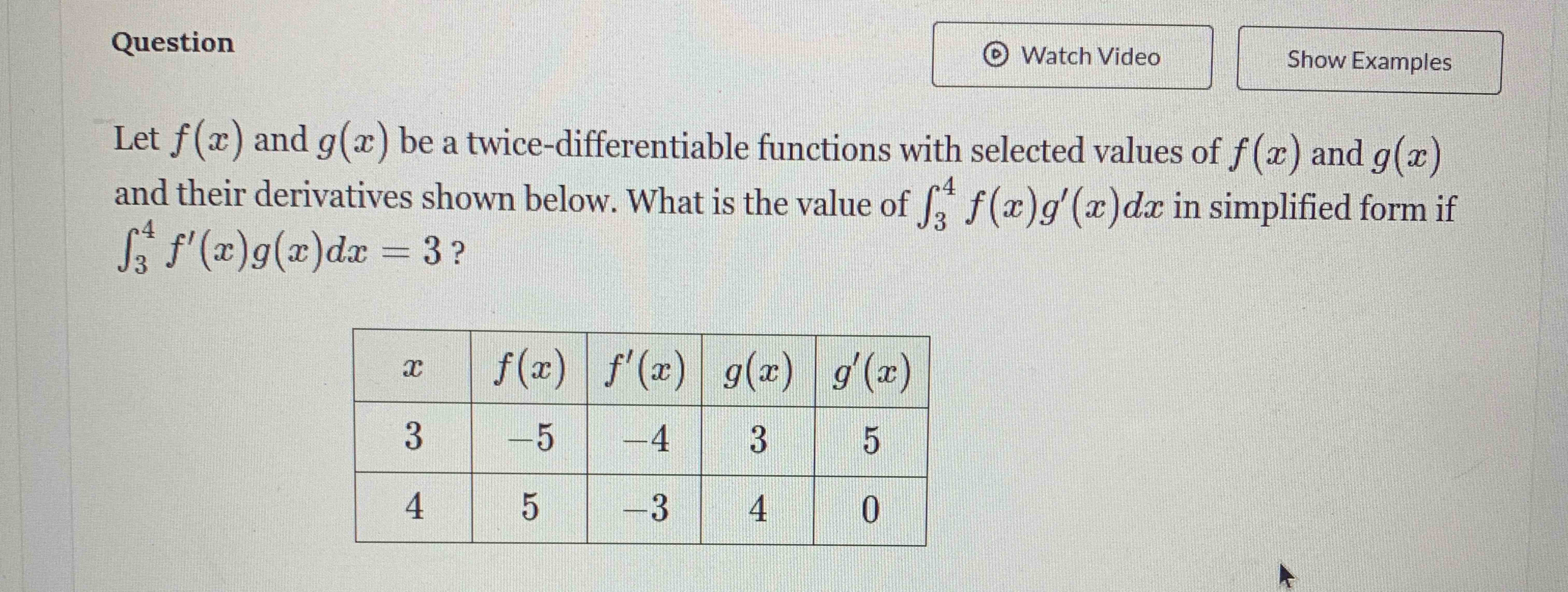 Solved QuestionLet f(x) ﻿and g(x) be ﻿a twice-differentiable | Chegg.com