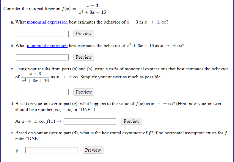 Solved onsider the rational function f(x)=x2+3x+16x−3. a. | Chegg.com