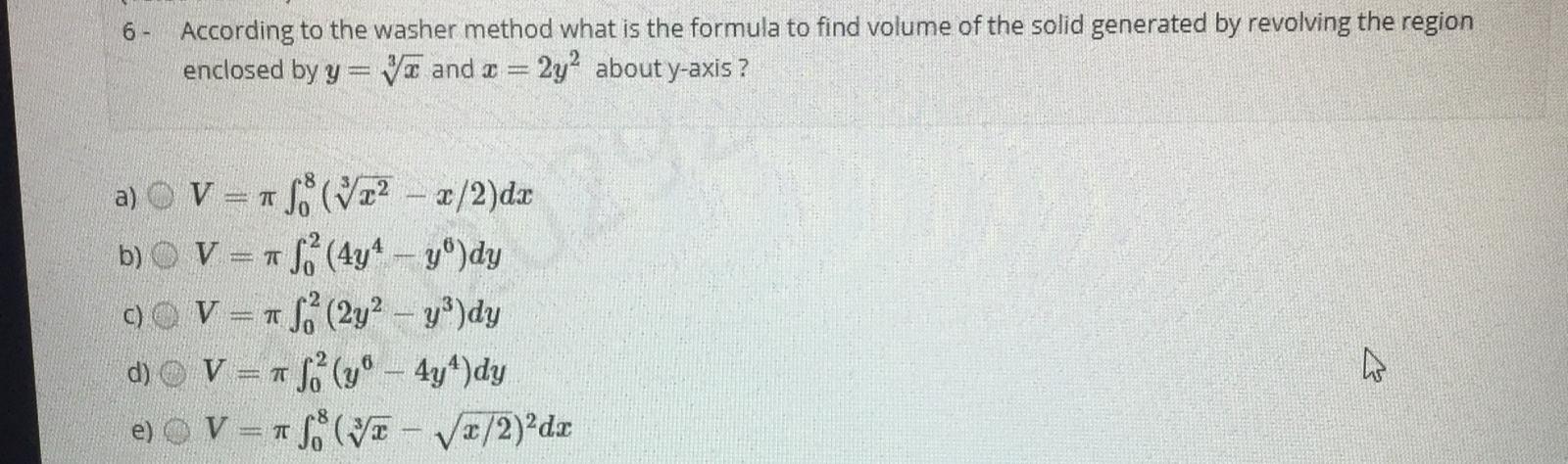 Solved 6- According to the washer method what is the formula | Chegg.com