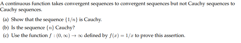 Solved A continuous function takes convergent sequences to | Chegg.com