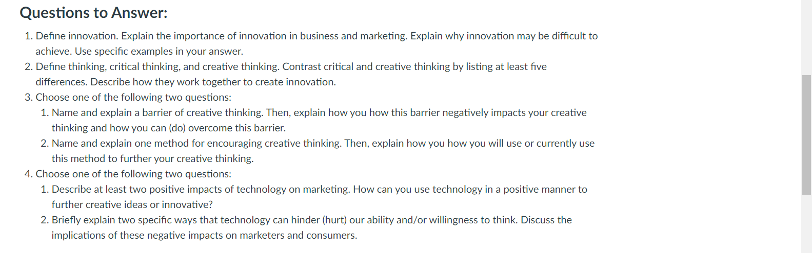 Solved Questions to Answer: 1. Define innovation. Explain | Chegg.com