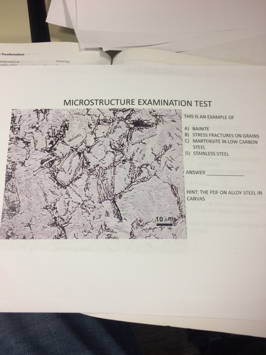Solved MICROSTRUCTURE EXAMINATION TEST THIS IS AN EXAMPLE OF | Chegg.com