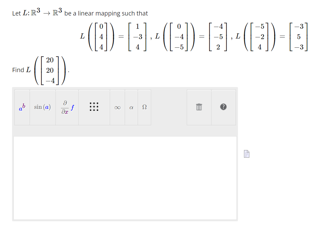 Solved Let L:R3→R3 be a linear mapping such that | Chegg.com