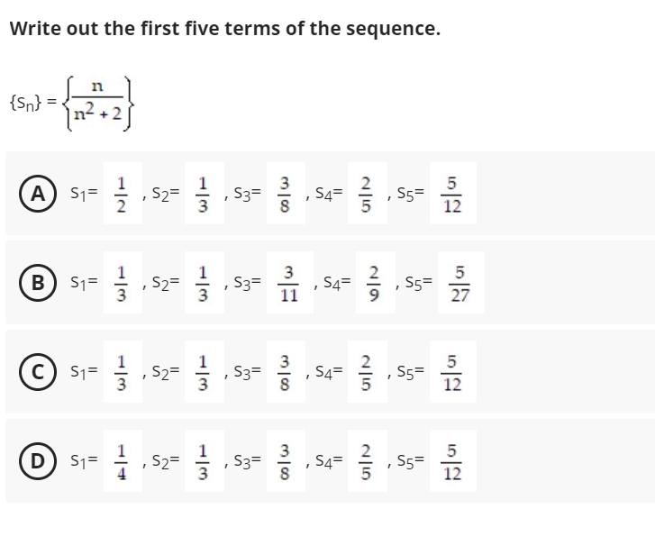 Solved Write out the first five terms of the sequence. | Chegg.com