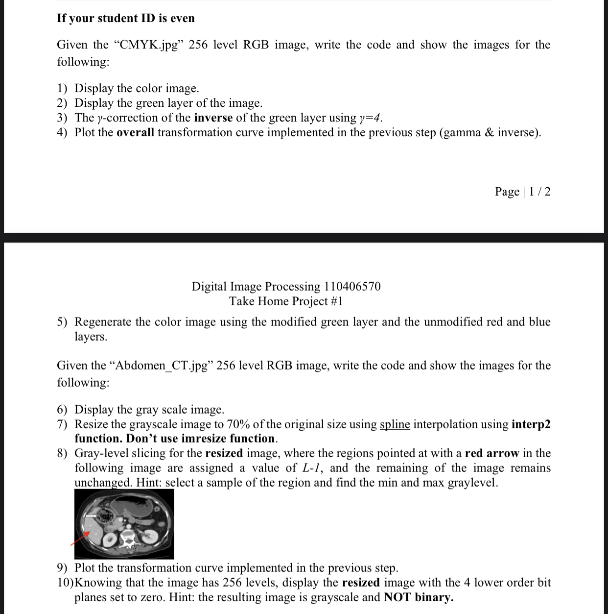 Solved If your student ID is evenGiven the "CMYK.jpg" 256 | Chegg.com