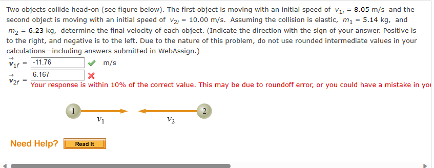 Solved Two objects collide head-on (see figure below). The | Chegg.com