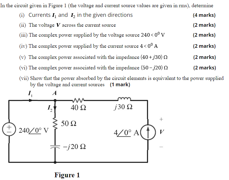 Solved In the circuit given in Figure 1 (the voltage and | Chegg.com