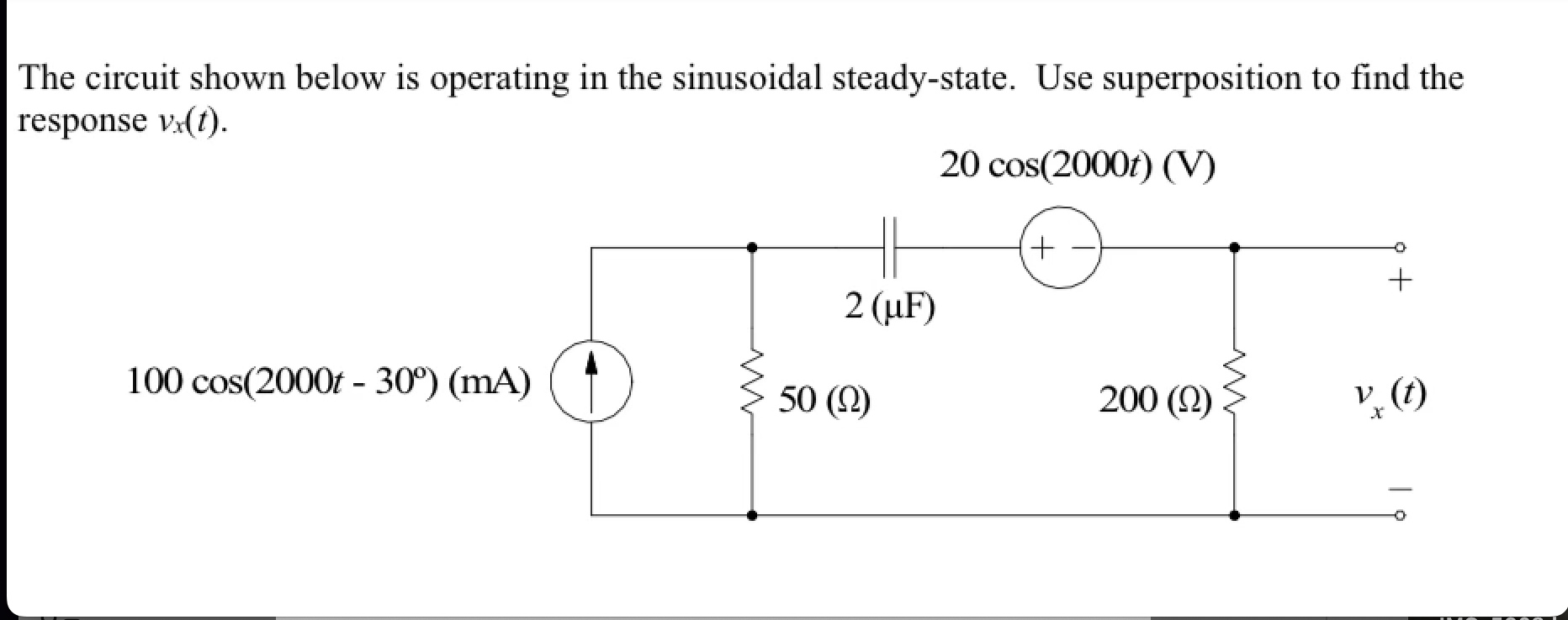 Solved The circuit shown below is operating in the | Chegg.com