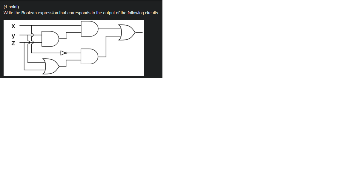 Solved 1 Point Write The Boolean Expression That