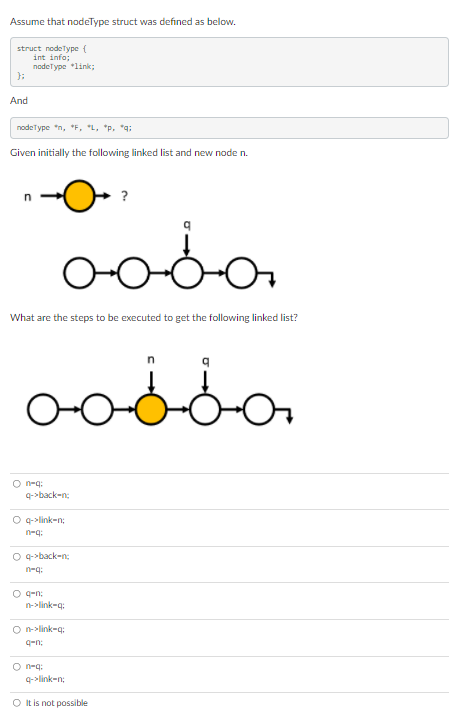 Solved Assume That Nodetype Struct Was Defined As Below 