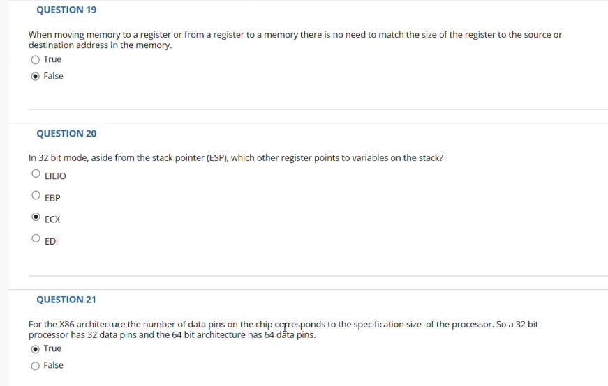 Solved QUESTION 19 When moving memory to a register or from | Chegg.com