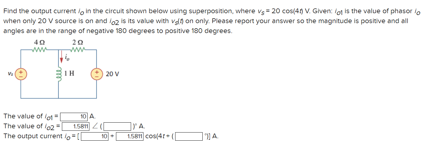 Solved Find the output current iO in the circuit shown below | Chegg.com