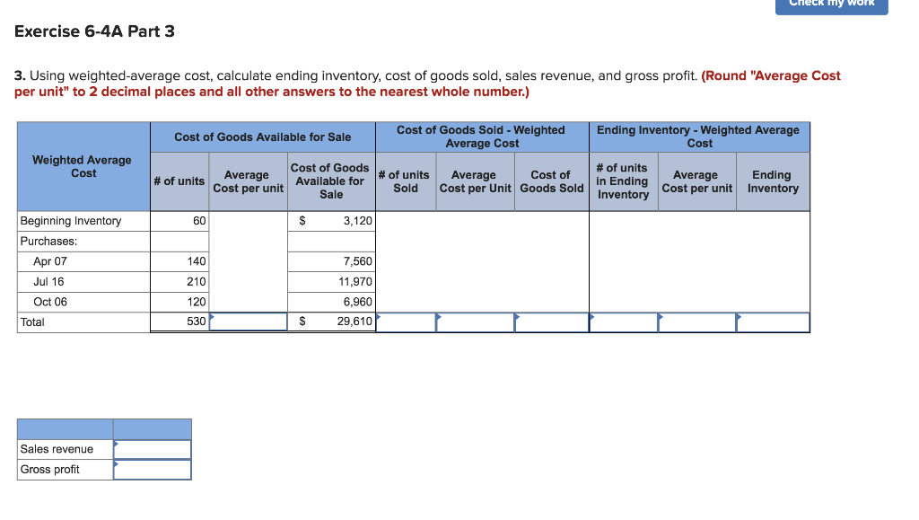 Solved Required information Exercise 6-4A Calculate | Chegg.com
