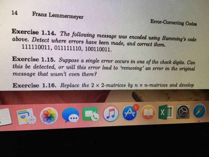 Solved The following message was en using Hamming's code | Chegg.com
