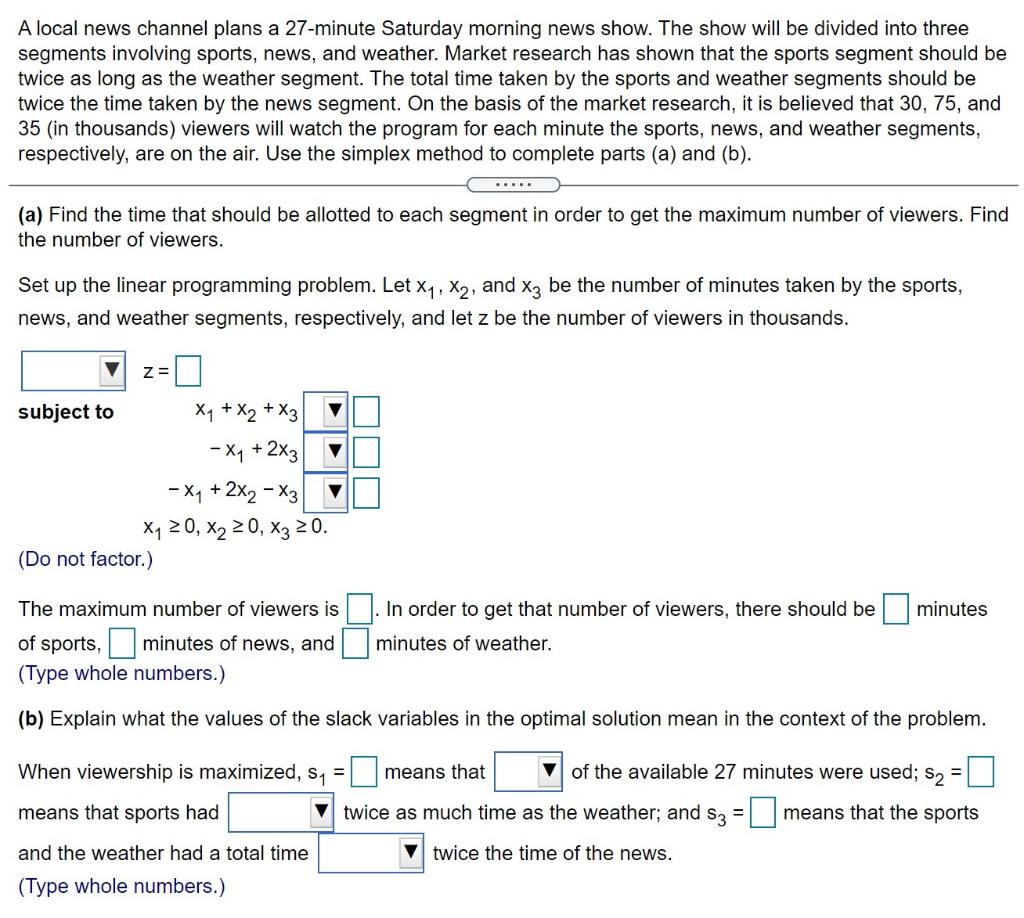 Solved A local news channel plans a 27-minute Saturday | Chegg.com