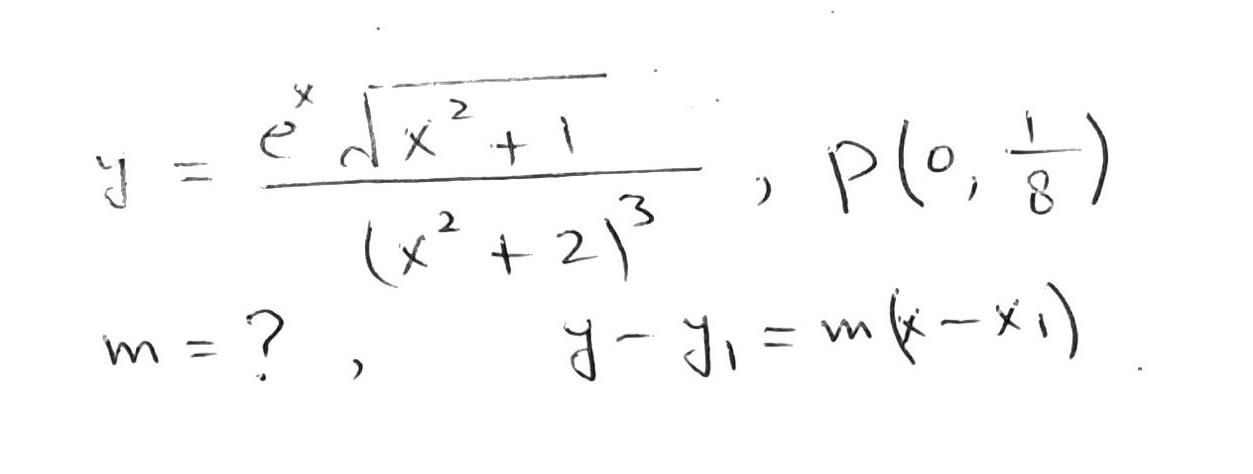 Solved y=(x2+2)3exx2+1,P(0,81)m=?,y−y1=m(x−x1) | Chegg.com