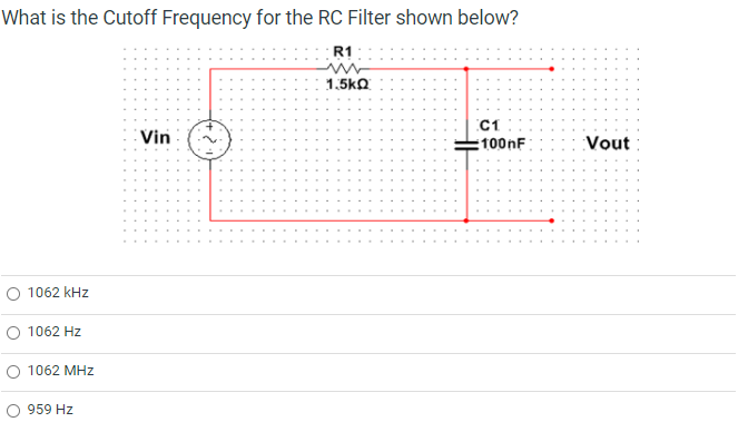 Solved What is the Cutoff Frequency for the RC Filter shown | Chegg.com