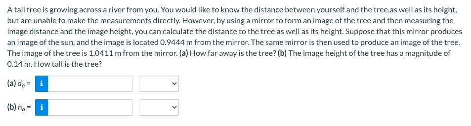 Solved A tall tree is growing across a river from you. You | Chegg.com