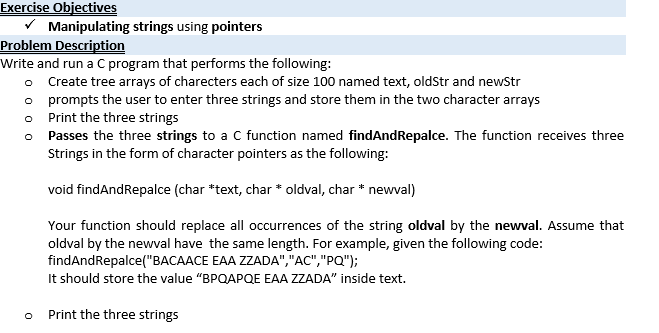 Solved Exercise Objectives Manipulating strings using | Chegg.com