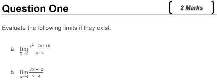 Solved Evaluate the following limits if they exist. a. | Chegg.com