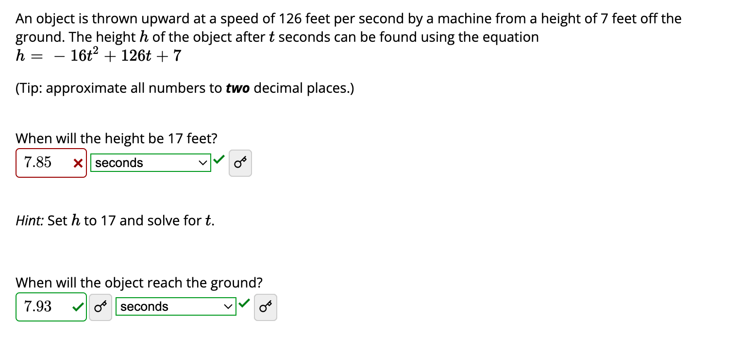 Solved An object is thrown upward at a speed of 126 feet per | Chegg.com
