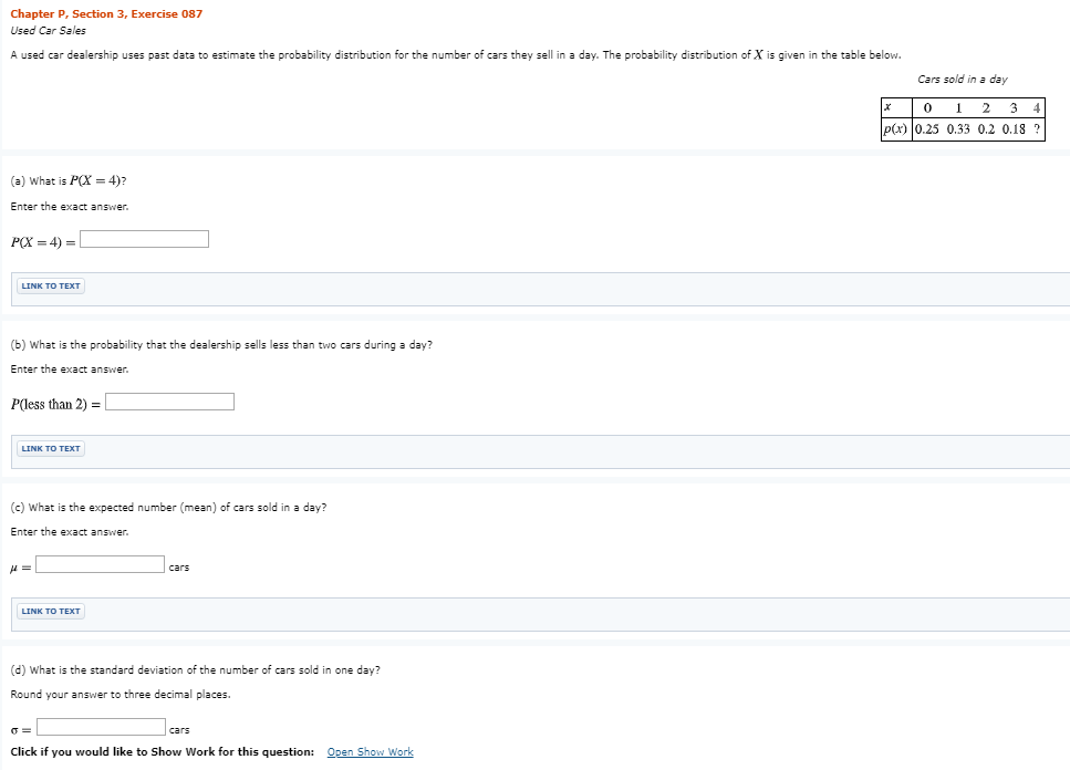 Solved Chapter P, Section 3, Exercise 087 Used Car Sales A | Chegg.com