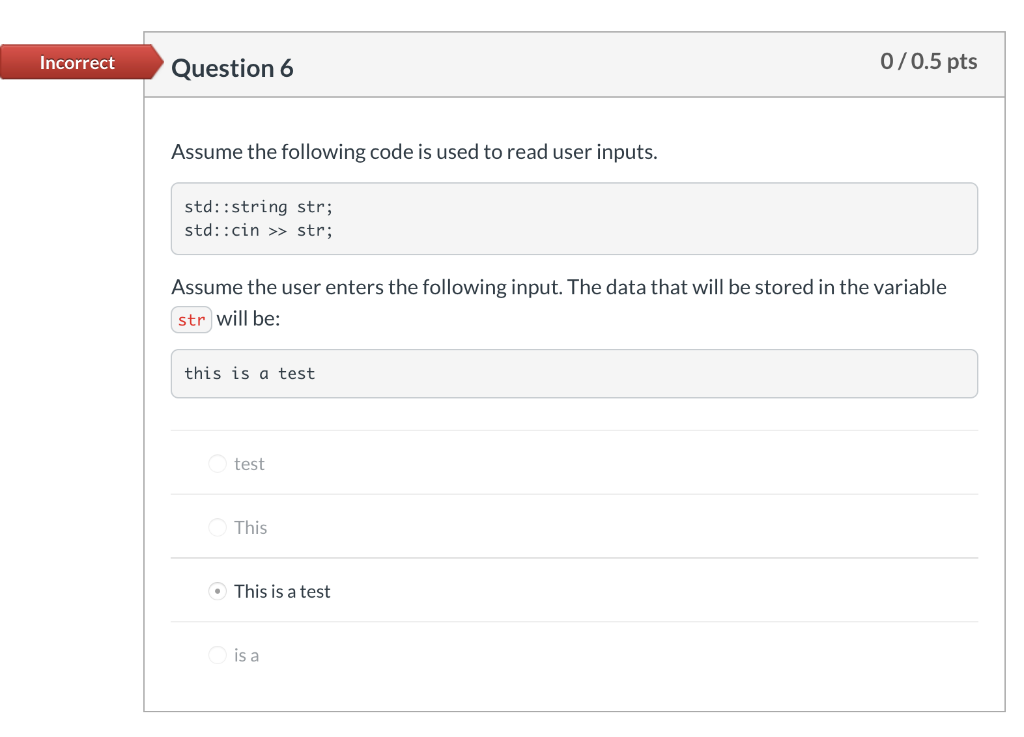 Solved Incorrect Question 3 005 Pts Given Two Strings Str1