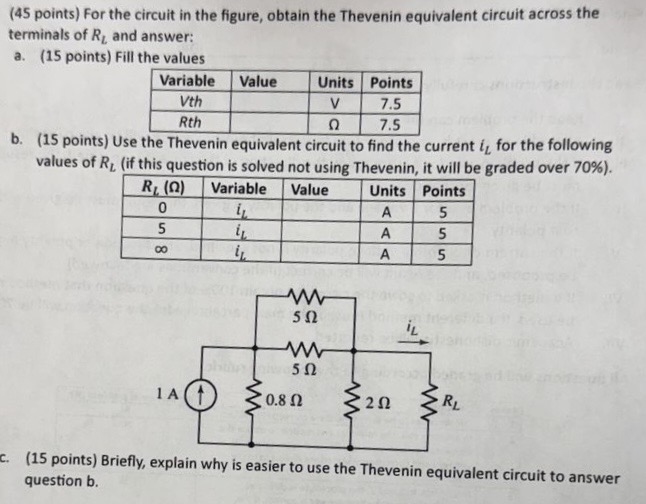 Solved ( 45 ﻿points) ﻿For the circuit in the figure, obtain | Chegg.com